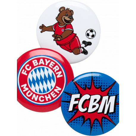 FC Bayern München Kinder Button 3er Set - Logo + Berni + FCB ...